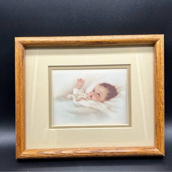 Art | Bessie Pease Gutmann Lithograph Print Awakening Framed 85x11 Baby ...